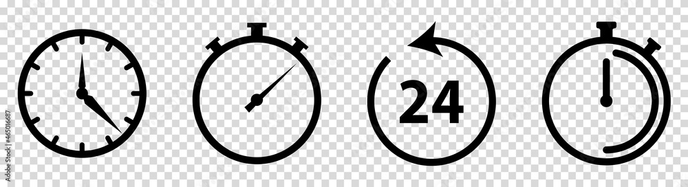 Timers icons on transparent background. Vector set Stock Vector | Adobe ...