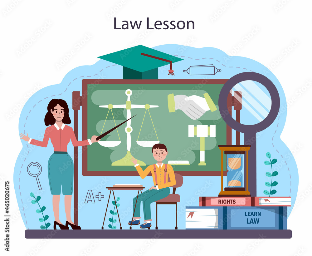 Law class concept. Punishment and judgement education. Jurisprudence ...