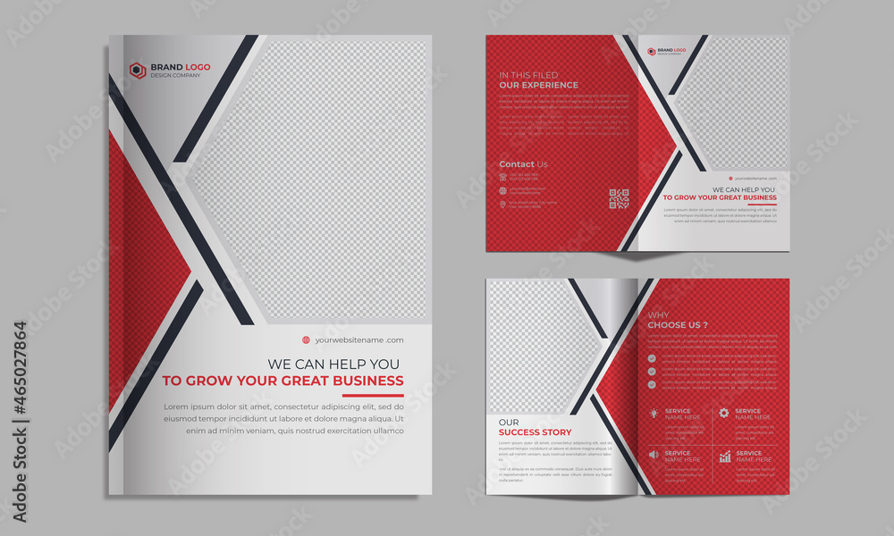 bifold brochure tow fold Magazine booklet Leaflet Flyer Corporate ...