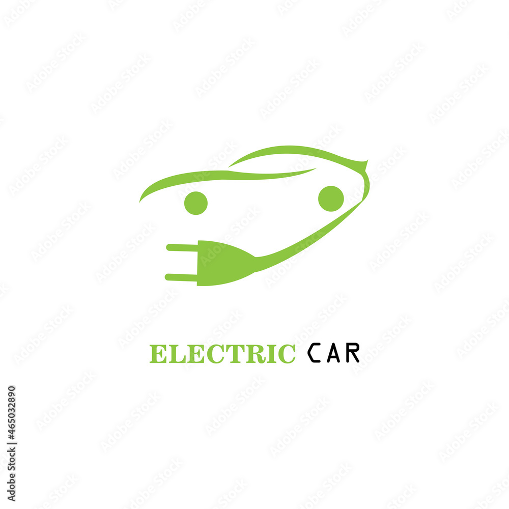 Electric car green car hybrid technology logo design Stock Vector ...