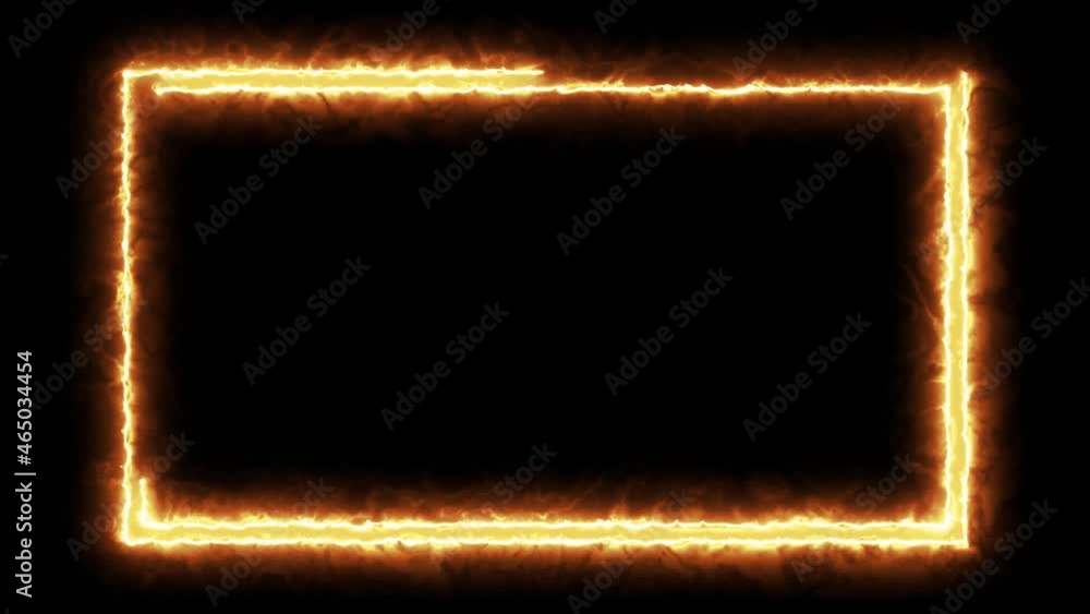 Rectangular Fire effect Animation. Fire Flame Gradually Appearing in A ...