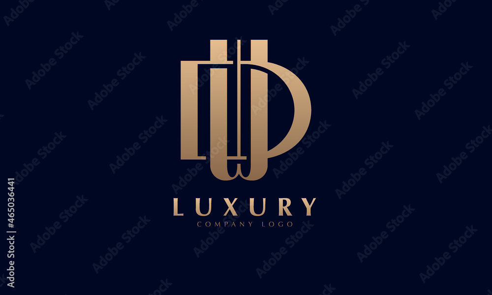 Alphabet WD or DA luxury initial letters brand monogram logo template ...