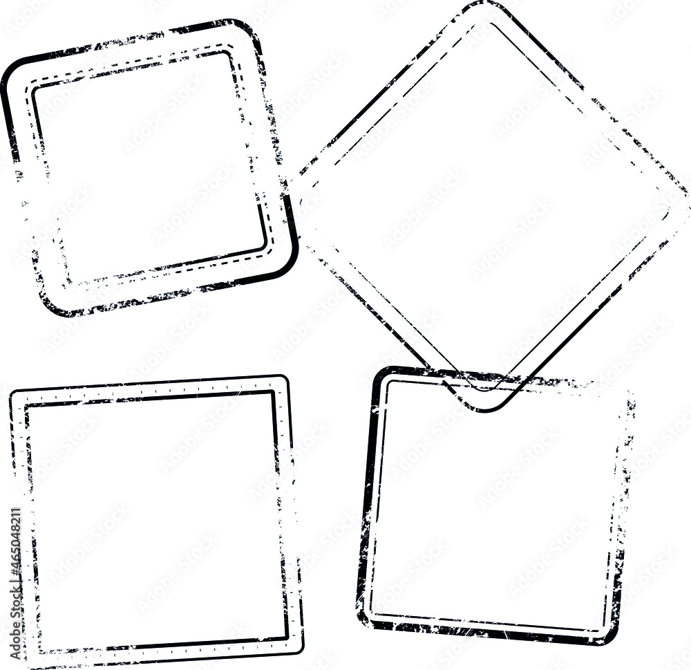 Square stamps set. Vector stamps without text. Elements isolated on ...