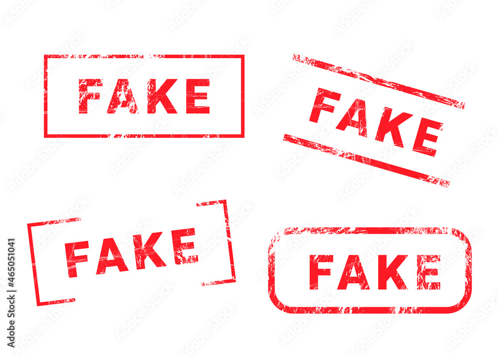 Set of “FAKE” vector stamps. Elements isolated on white background ...