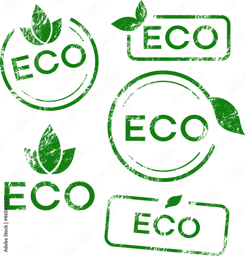 Eco Stamps Vector Set. Collection for ecologic product label. Elements ...