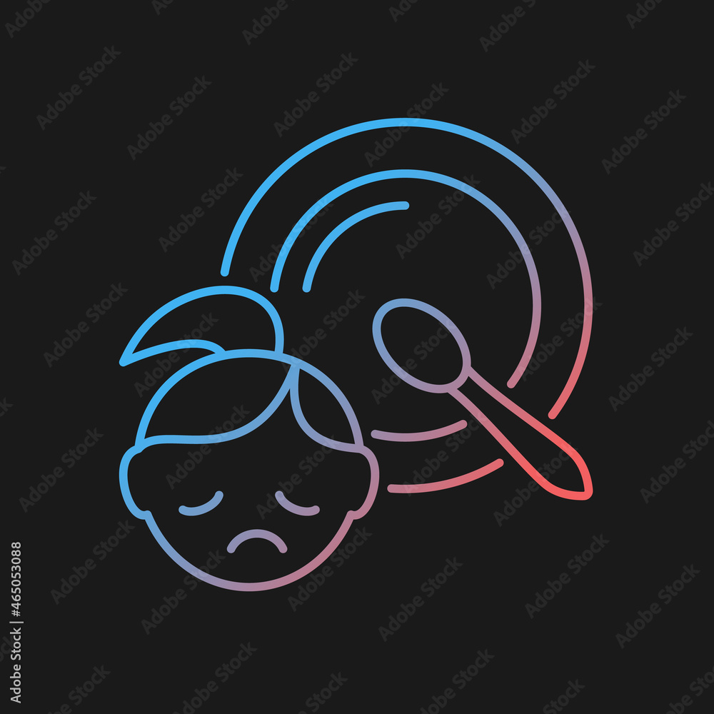 Child hunger gradient vector icon for dark theme. Food insecurity and ... Child hunger gradient vector icon for dark theme. Food insecurity and ...