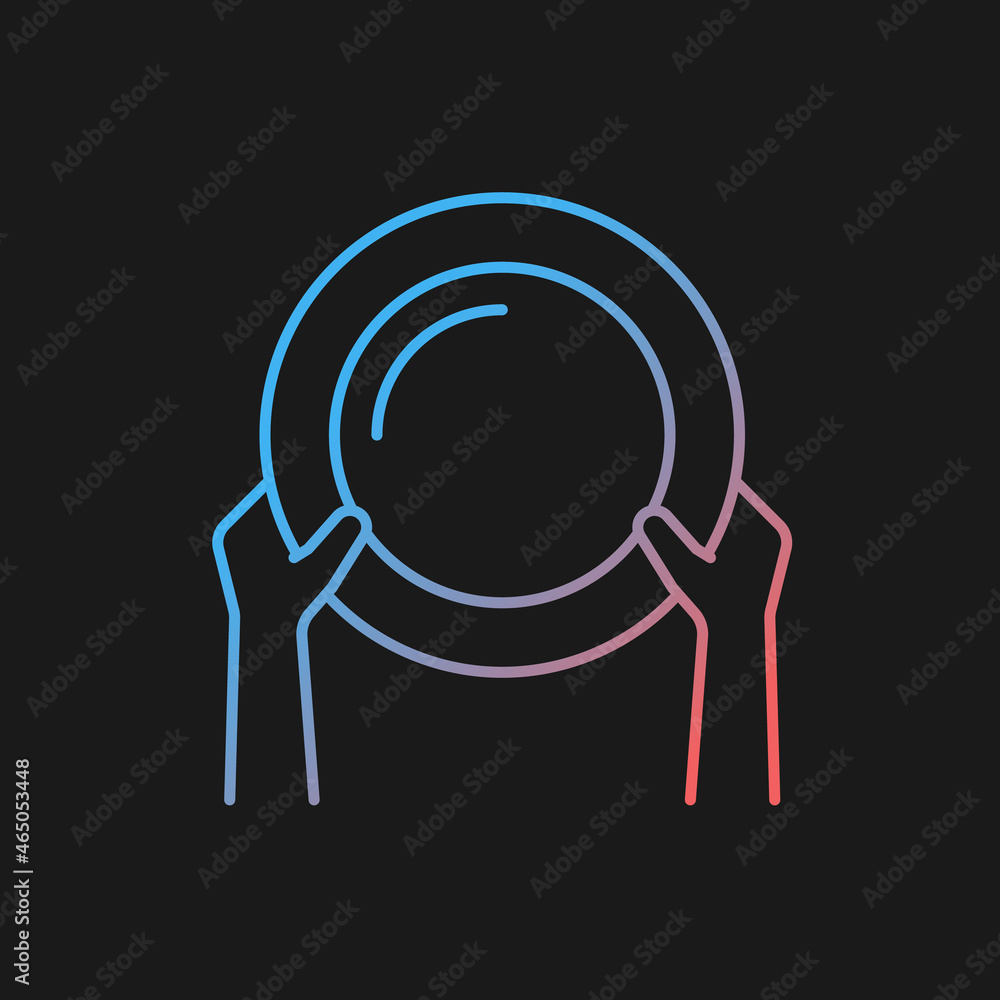Asking for food gradient vector icon for dark theme. Poverty and ...