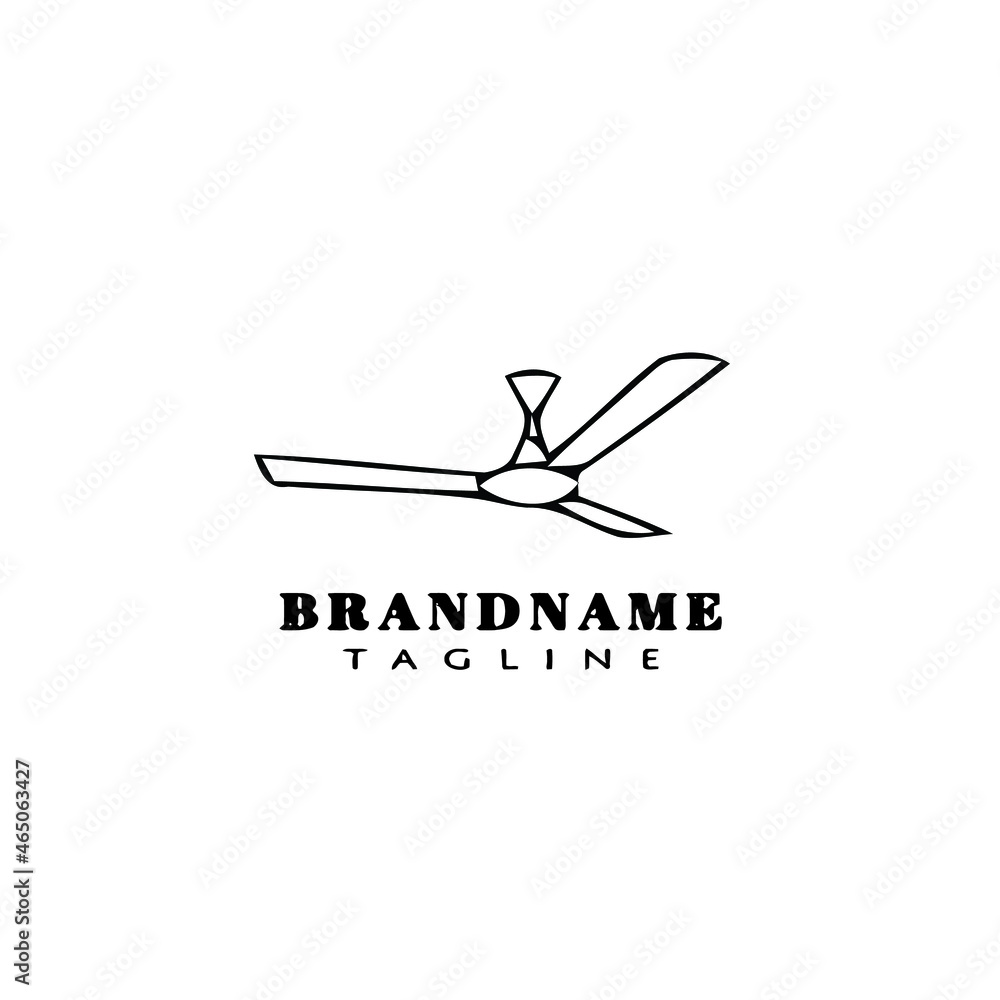ceiling fan unique logo design template icon black isolated vector ...