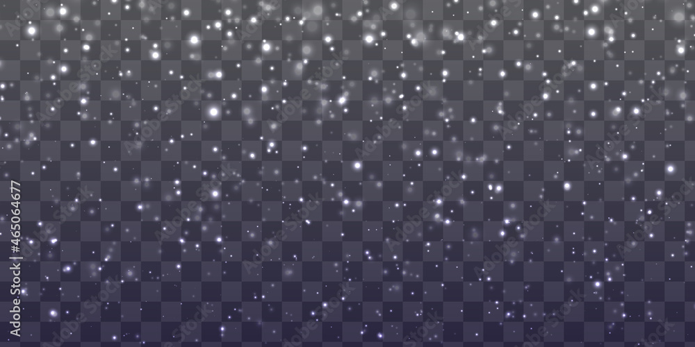 light effect glogy little heavy snow is falling in a random isolated on ...