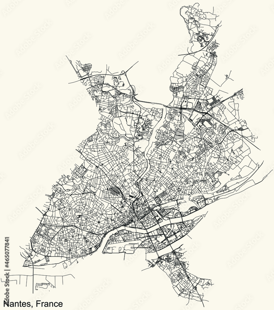 Detailed navigation urban street roads map on vintage beige background ...