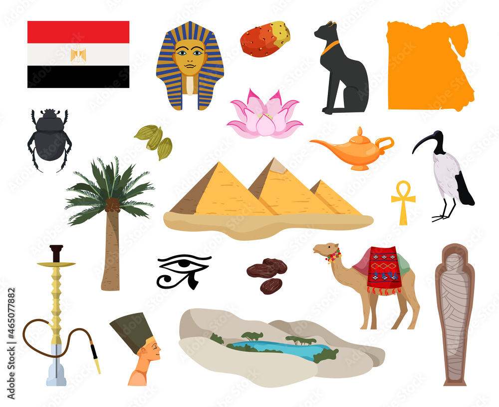 Vector objects associated with Egypt. Illustrations of egyptian ...