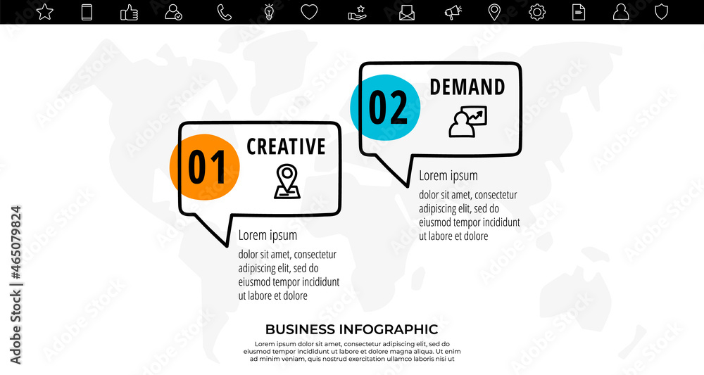 Hand drawn vector modern infographics with dialog box and circle ...