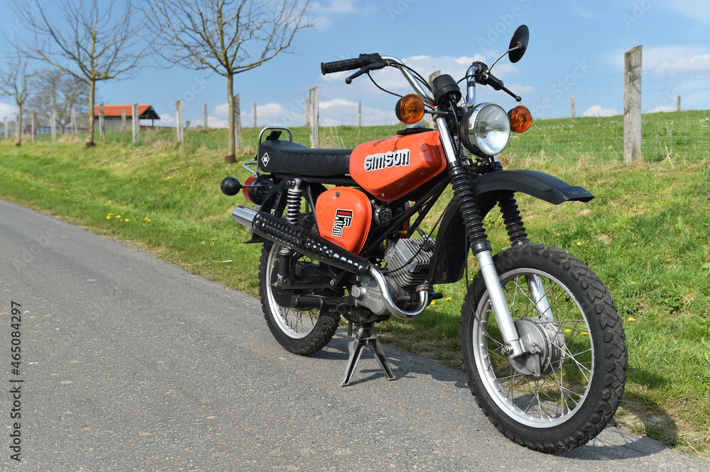 Moped Simson S 51 Enduro Stock Photo | Adobe Stock