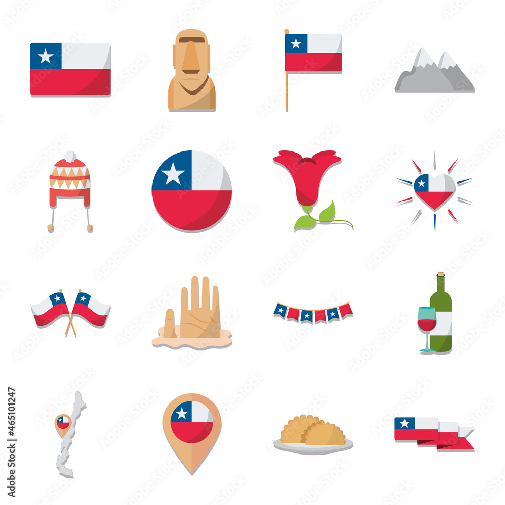 chile icons set Stock Vector | Adobe Stock