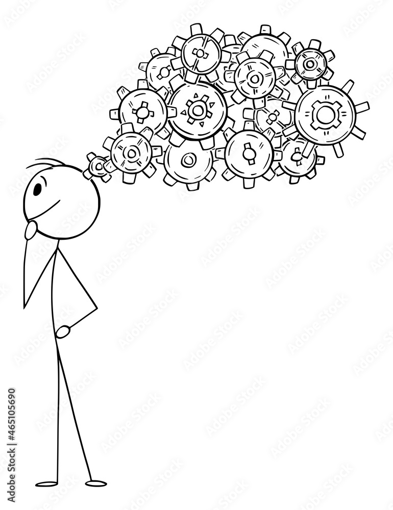 Person Thinking, Concept of Idea, Creativity and Inspiration, Vector ...