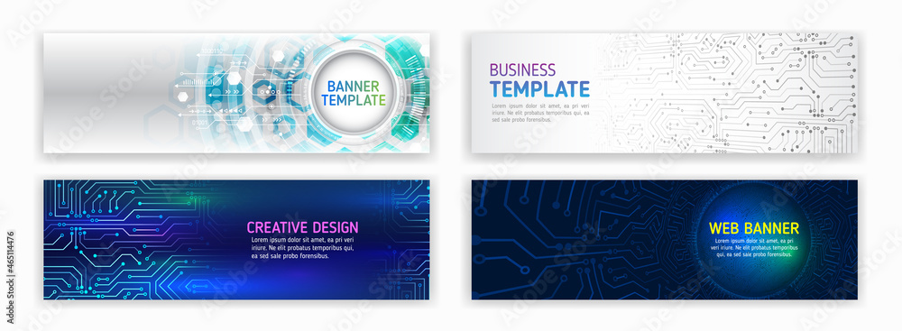 Abstract web design banner. Modern graphic template for websites. High ...