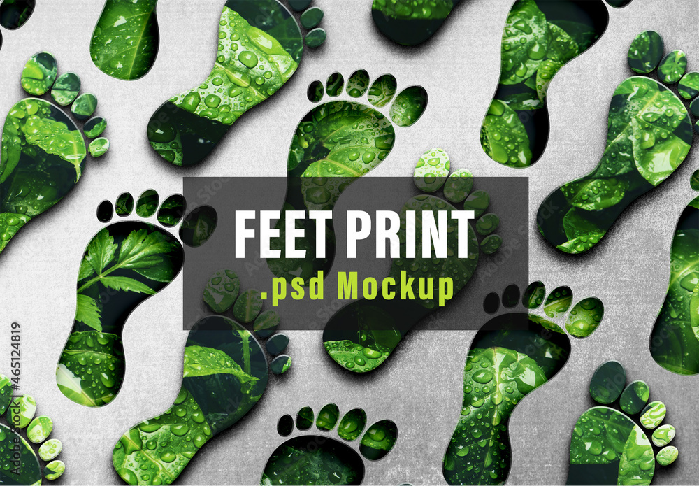 Foot Print Mockup Stock Template | Adobe Stock
