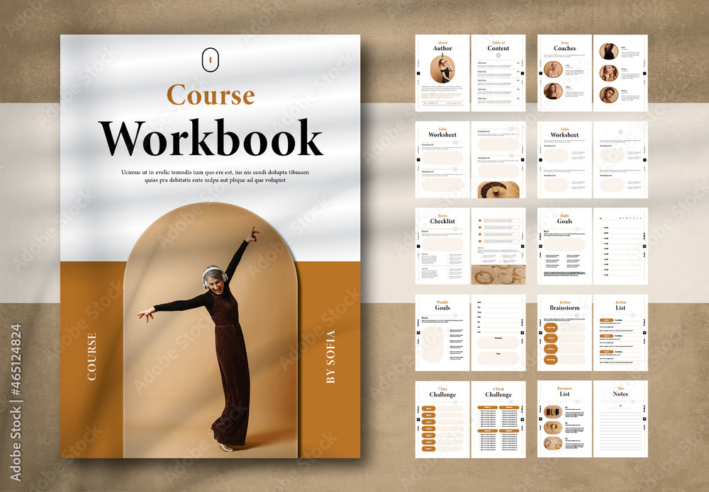 Course Workbook Layout Stock Template | Adobe Stock