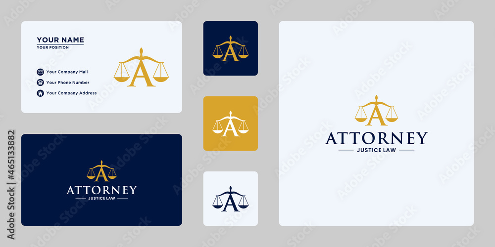 letter A with justice balance logo design for lawyer Stock Vector ...