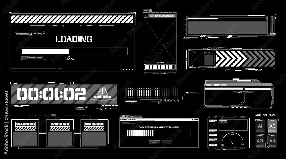 Warning message window. Hud frames. Futuristic modern user interface ...
