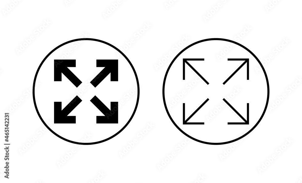 Fullscreen Icon set. Expand to full screen sign and symbol. Arrows ...