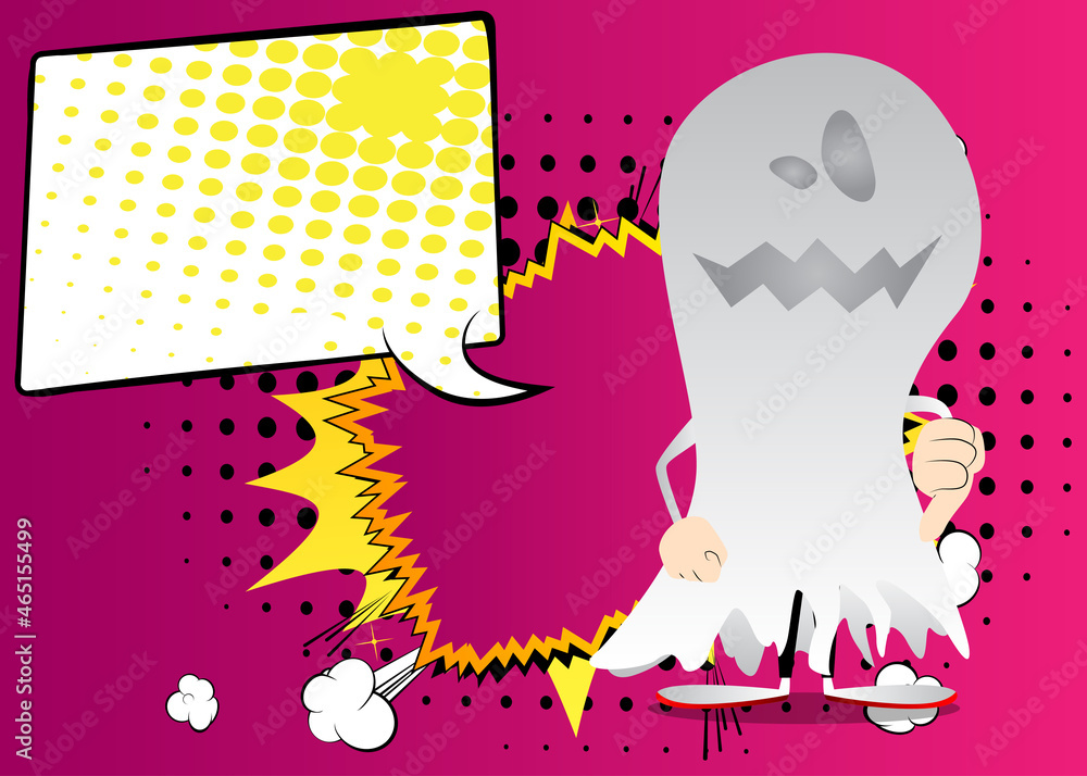 Kid dressed for Halloween showing dislike hand sign. Vector cartoon ...