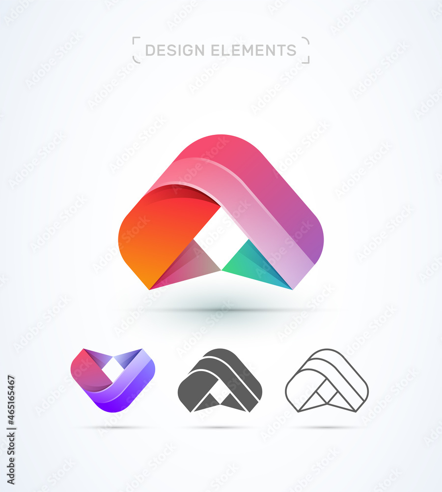Letter A and V logo design elements. Application icon, company sign in ...