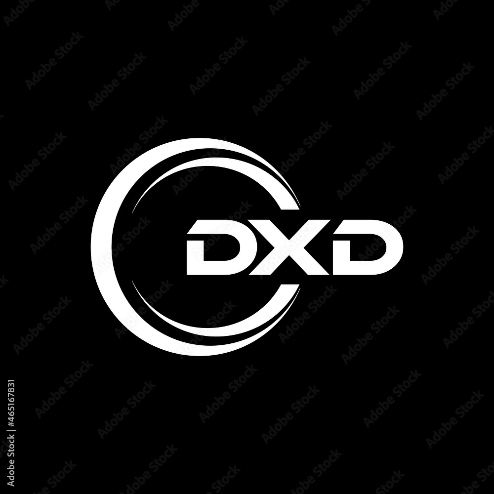 DXD letter logo design with black background in illustrator, vector ...