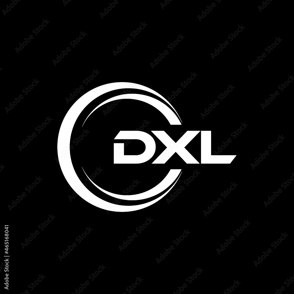 DXL letter logo design with black background in illustrator, vector ...
