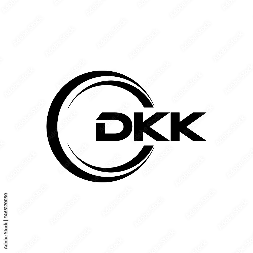DKK letter logo design with white background in illustrator, vector ...