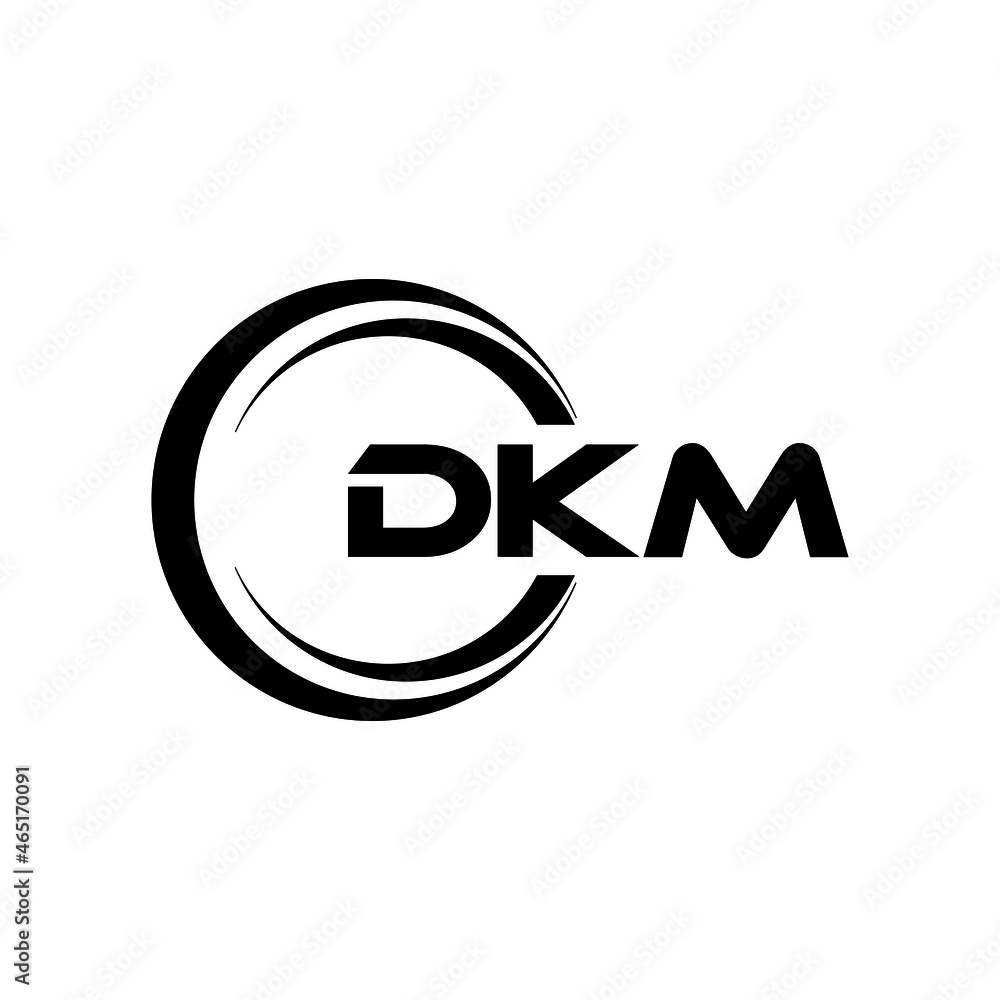 DKM letter logo design with white background in illustrator, vector ...