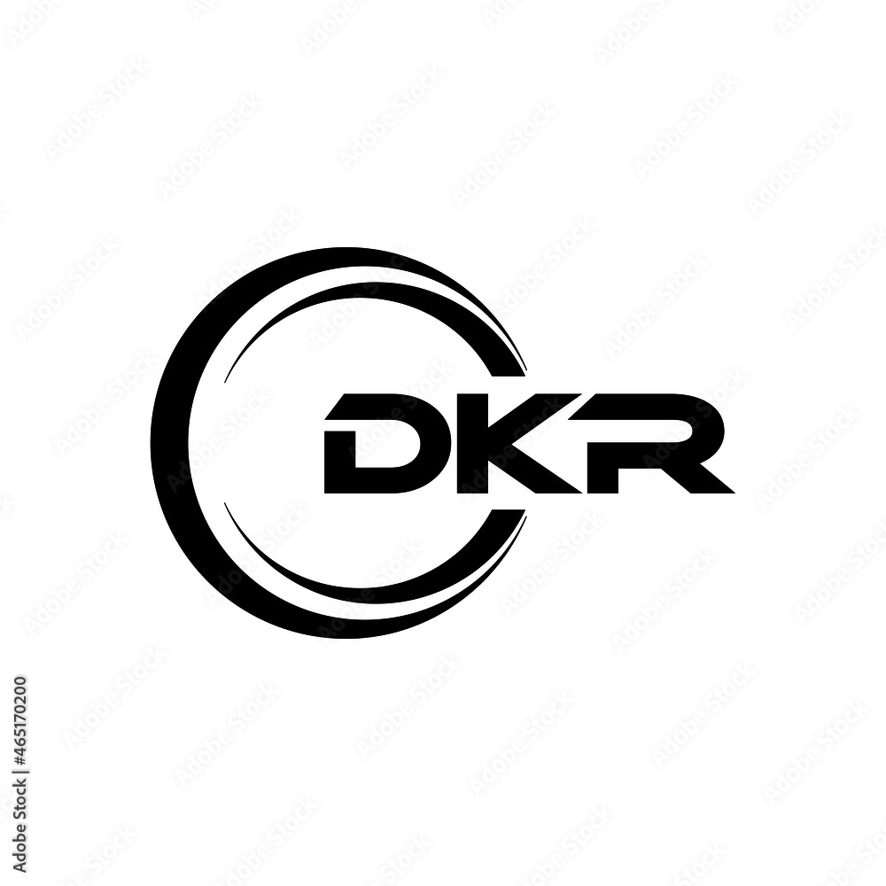 Vecteur Stock DKR letter logo design with white background in ...