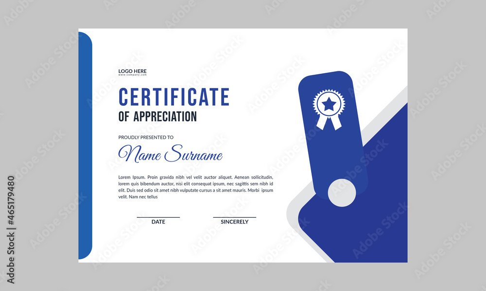 Certificate Layout with Sidebar Elements Stock Vector | Adobe Stock