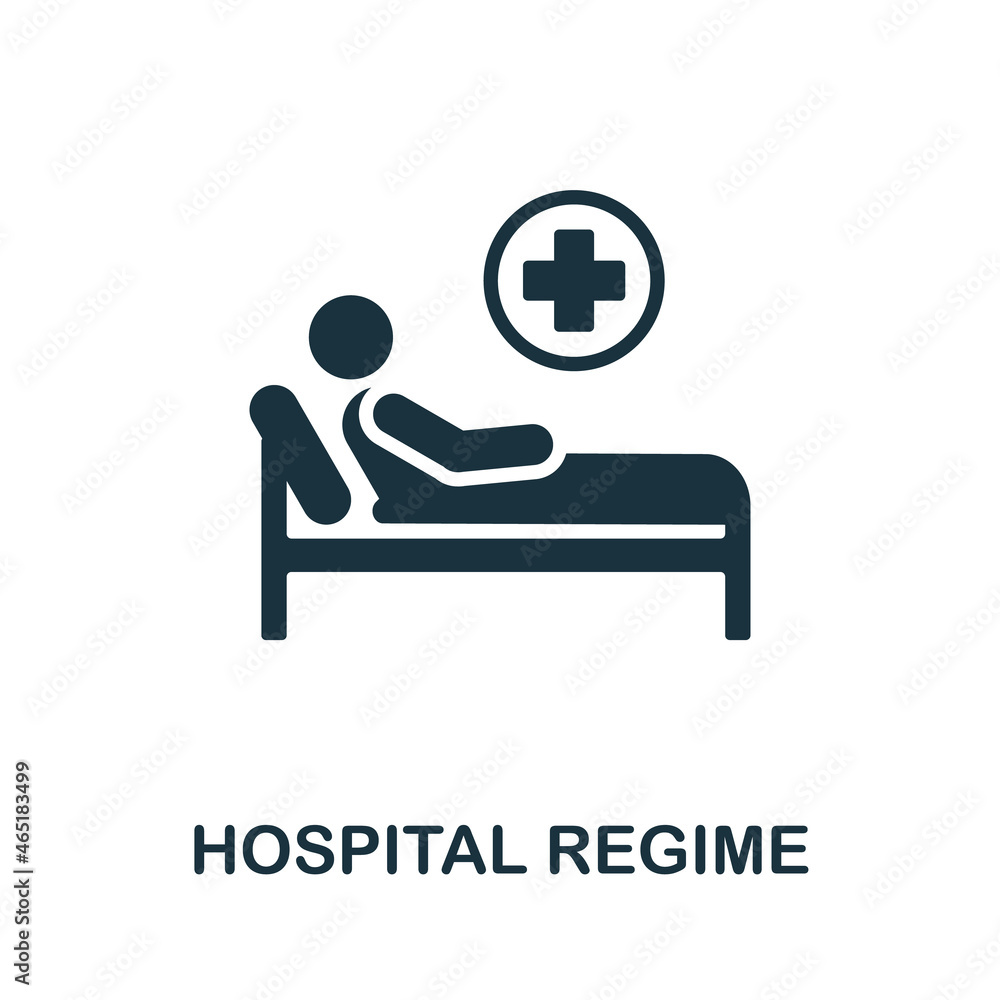 Hospital Regime icon. Monochrome sign from hospital regime collection ...