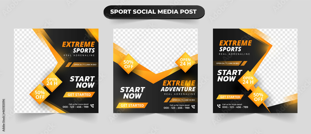 Sports Training and fitness concept for social media post collection ...