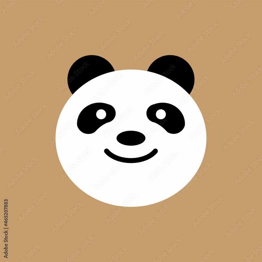 Cute Panda Face Smile Vector Icon, suitable for logos, symbols. Stock ...