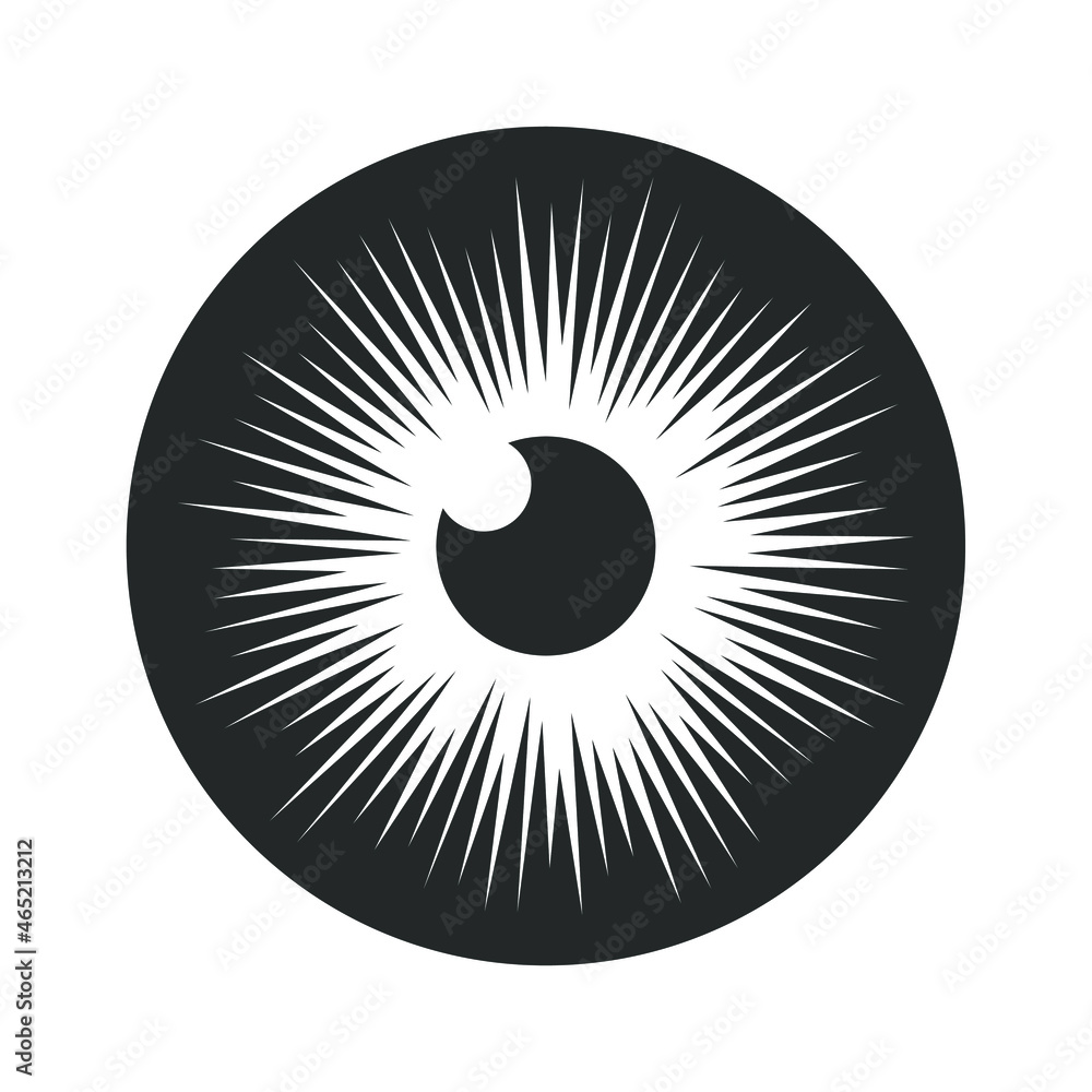 Eye iris vector icon. Optic eyesight and look symbol. View or watch ...