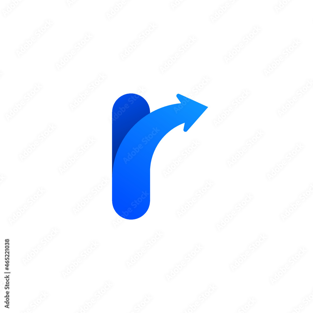 letter r with arrow logo Stock Vector | Adobe Stock