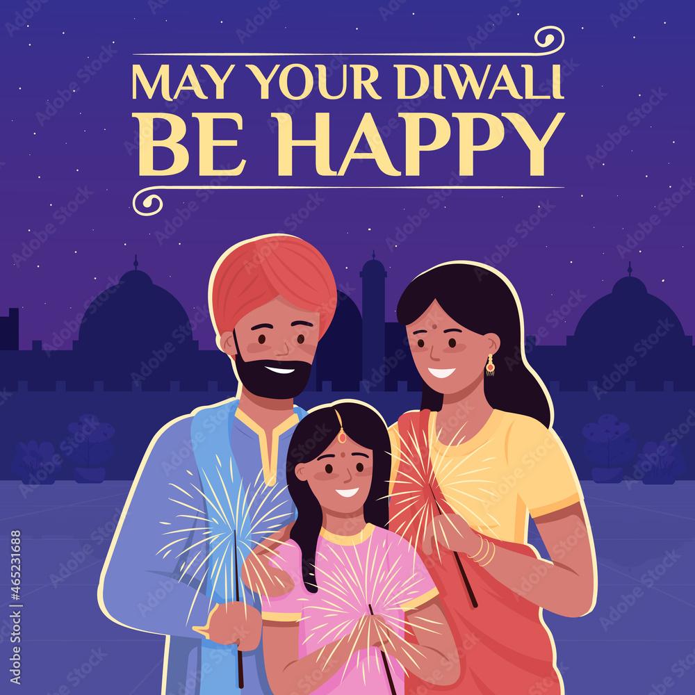 Deepavali holiday social media post mockup. May your Diwali be happy ...