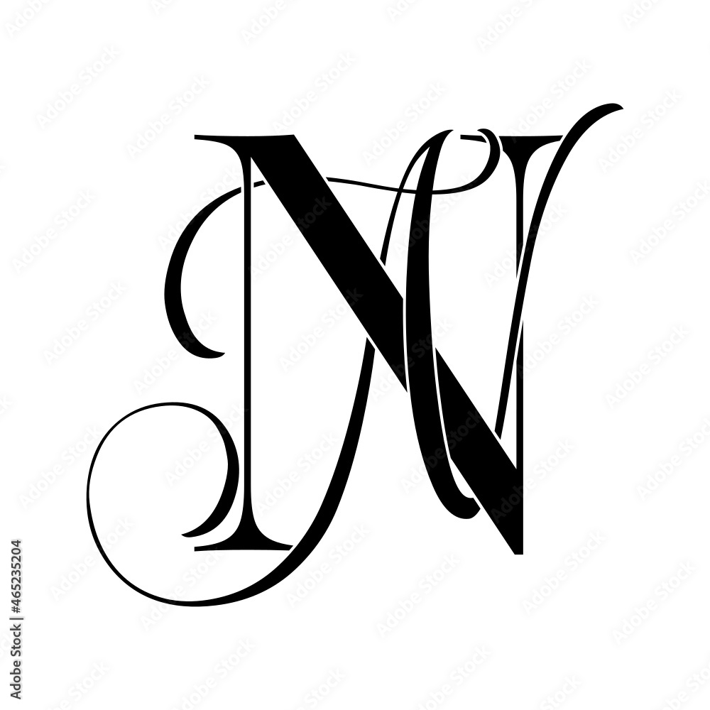 nn, nn, monogram logo. Calligraphic signature icon. Wedding Logo ...