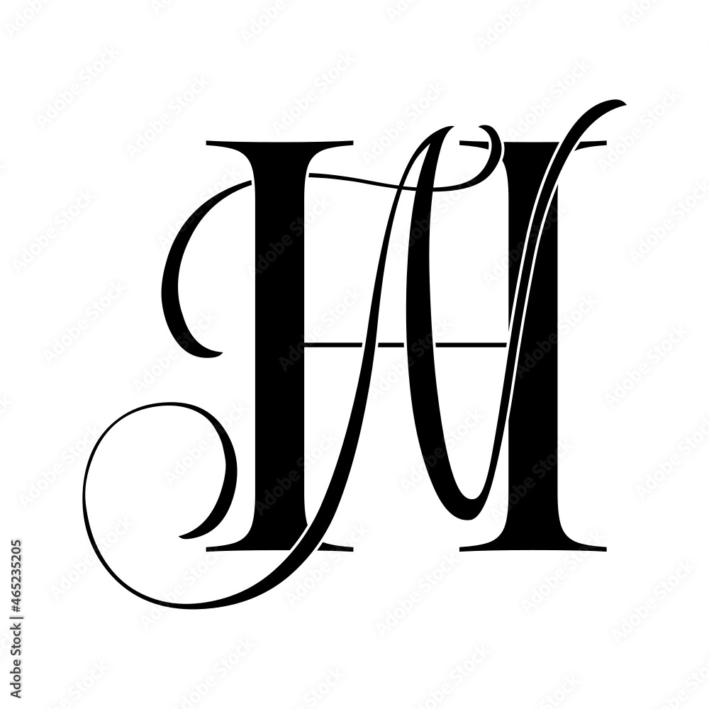 hn, nh, monogram logo. Calligraphic signature icon. Wedding Logo ...