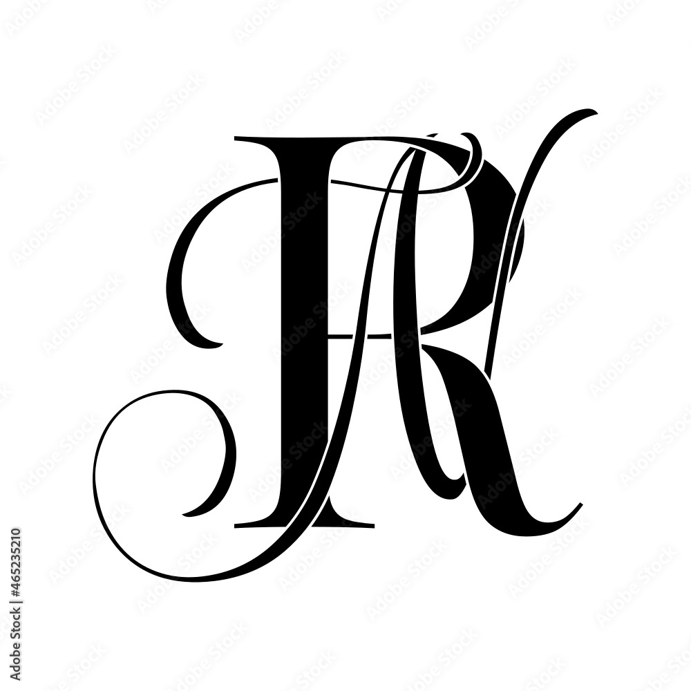 rn, nr, monogram logo. Calligraphic signature icon. Wedding Logo ...