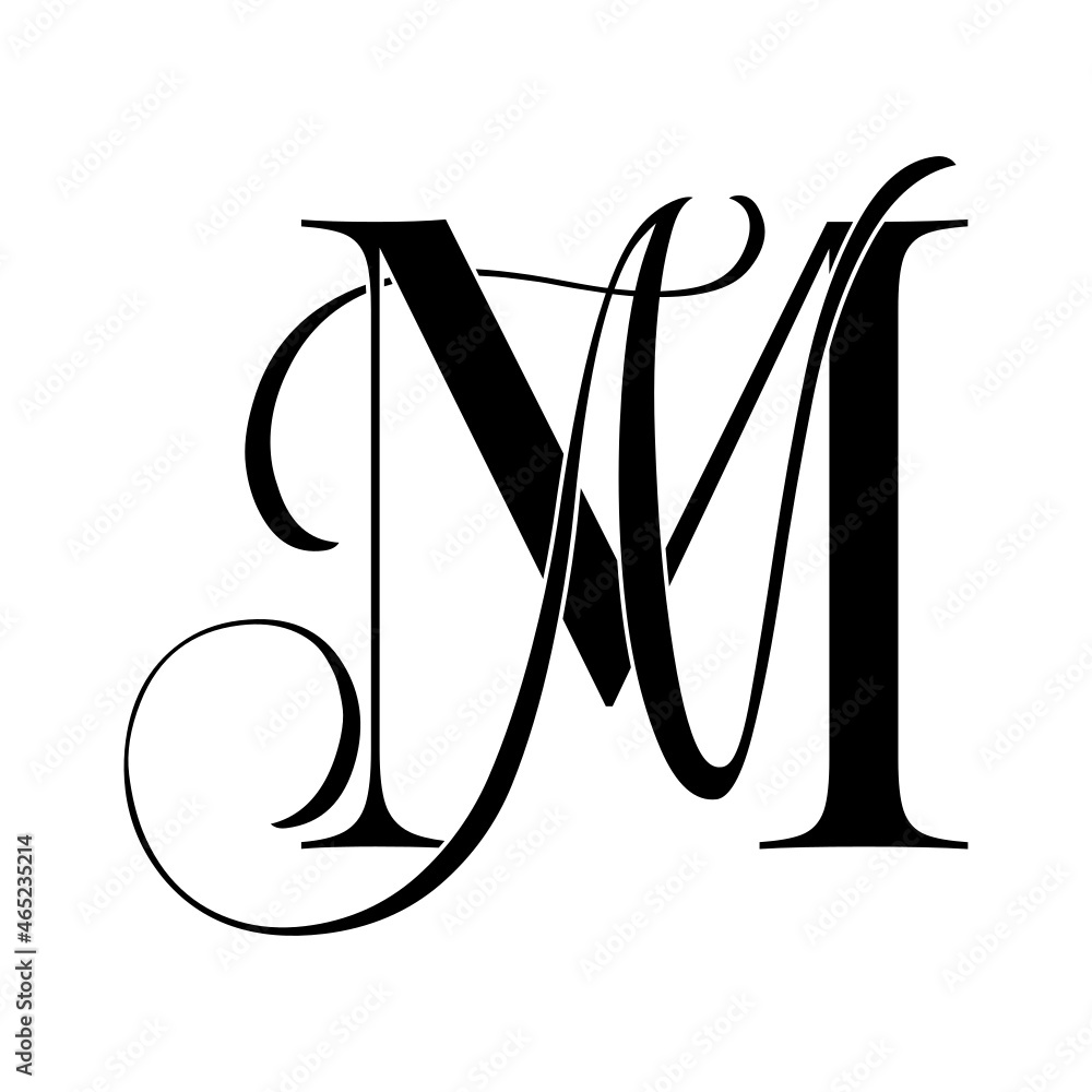 mn, nm, monogram logo. Calligraphic signature icon. Wedding Logo ...