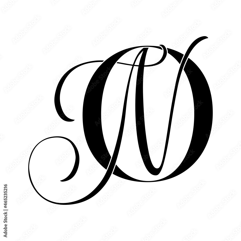 on, no, monogram logo. Calligraphic signature icon. Wedding Logo ...