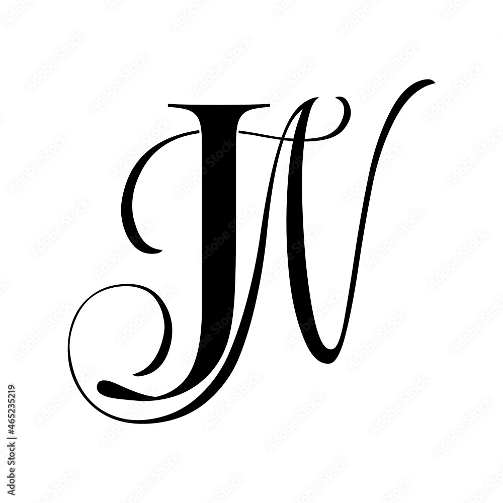 jn, nj, monogram logo. Calligraphic signature icon. Wedding Logo ...