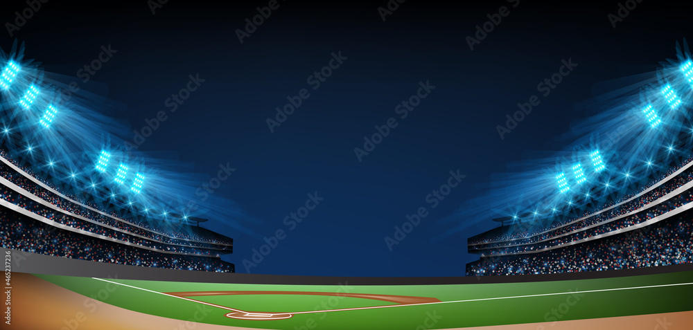 Baseball stadium arena vector illustration. Sport theme design. Stock ...