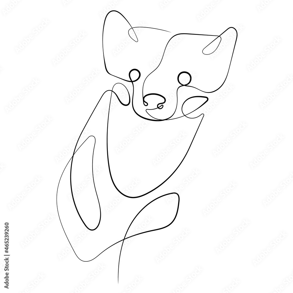 Abstract bear line art vector illustration in continuous line drawing ...