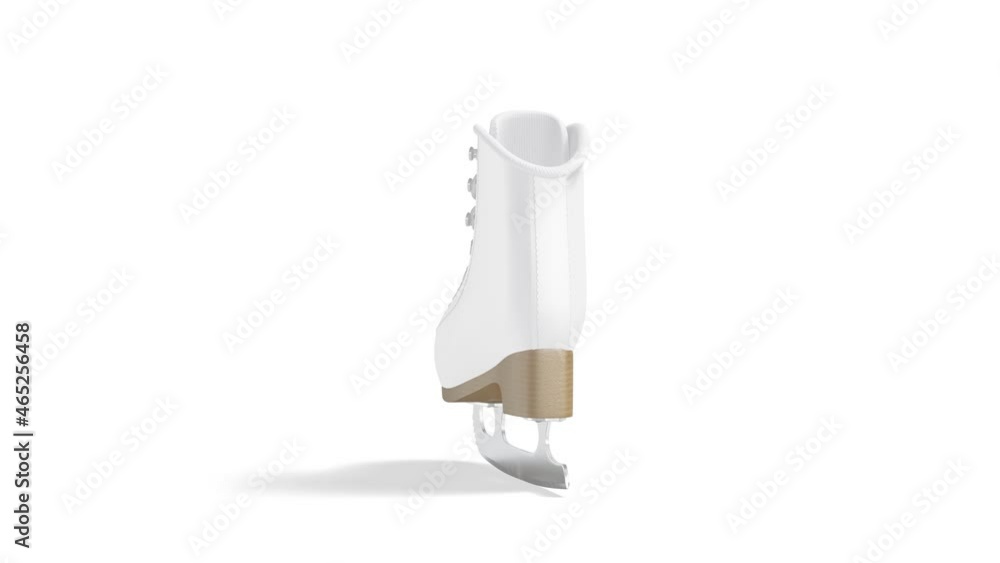 Blank white ice skates with blade mockup, looped rotation, 3d rendering ...