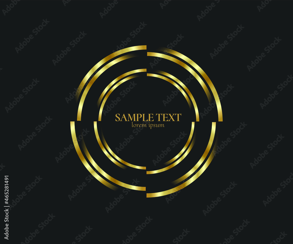 Abstract golden lines in circle form, Design element, Geometric shape ...