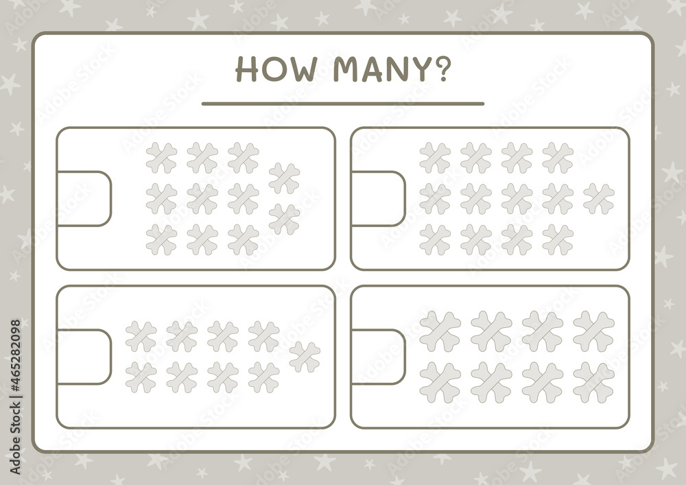 How many Bone, game for children. Vector illustration, printable ...